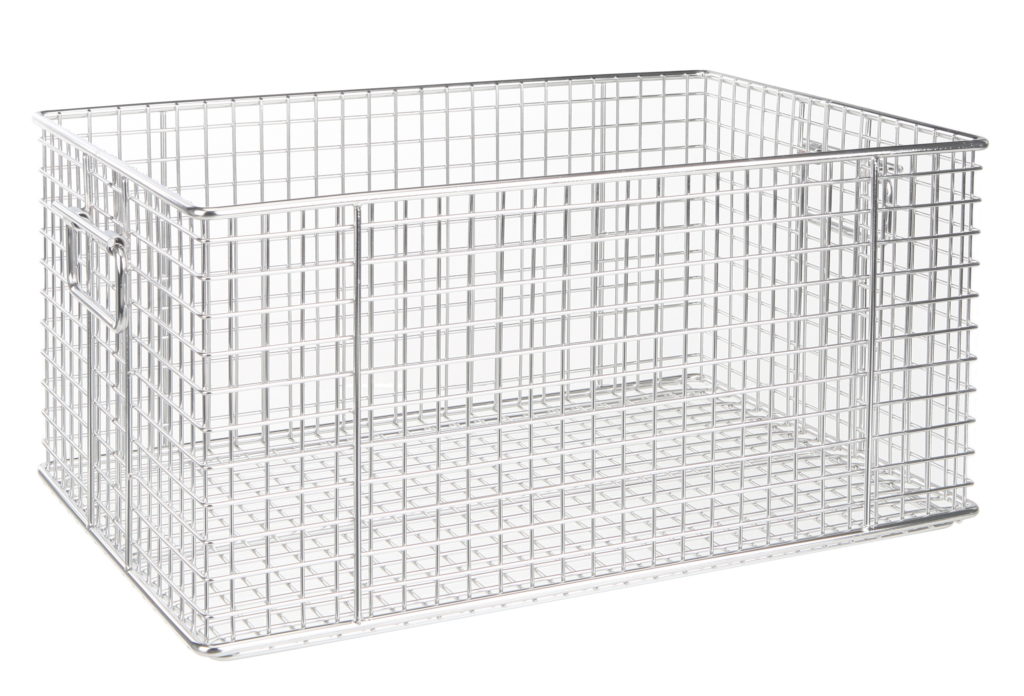Transport basket EURO-STANDARD, stackable, 18/10 stainless steel ...